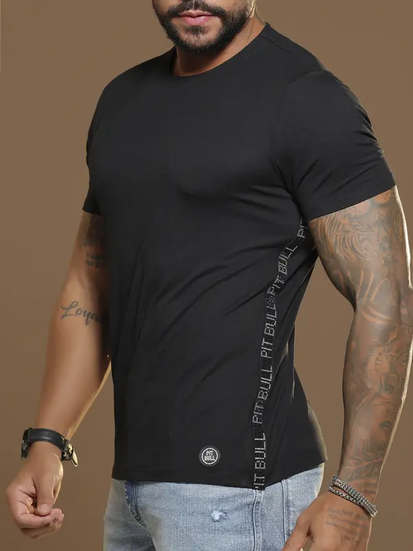 Camiseta Gola O Slim e Confortável com Elástico Lateral Pit Bull Jeans ...